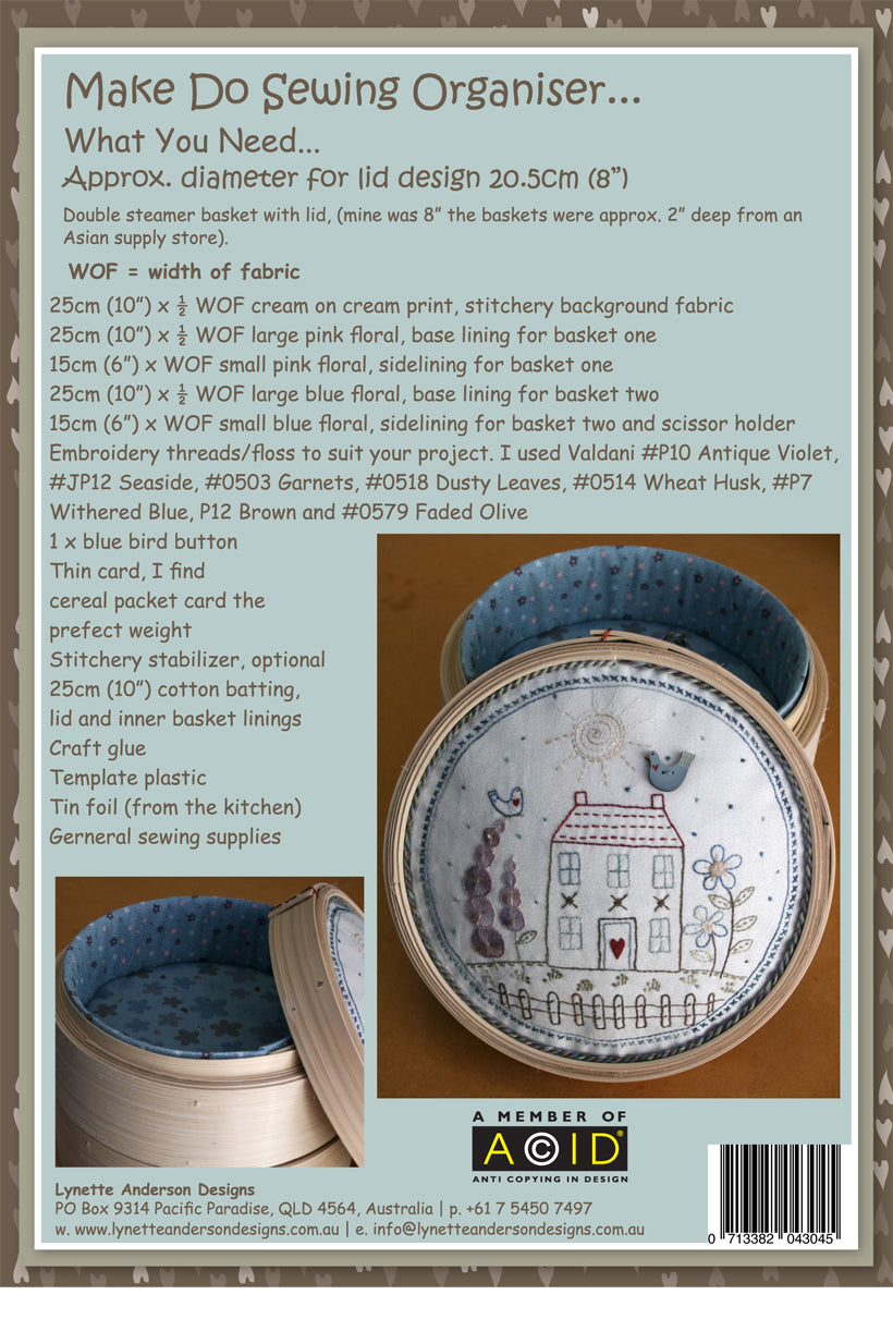 sewing organiser pattern