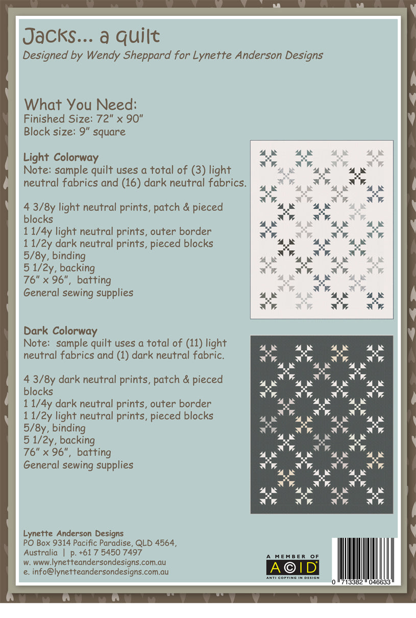 Jacks... a quilt - downloadable pattern – Little Quilt Store
